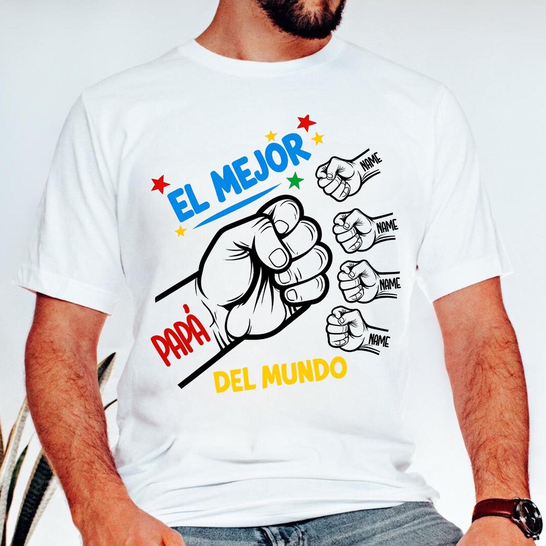 El Mejor Papi Del Mundo Fist Bump Spanish Papá Custom Name Png, Vintage ...