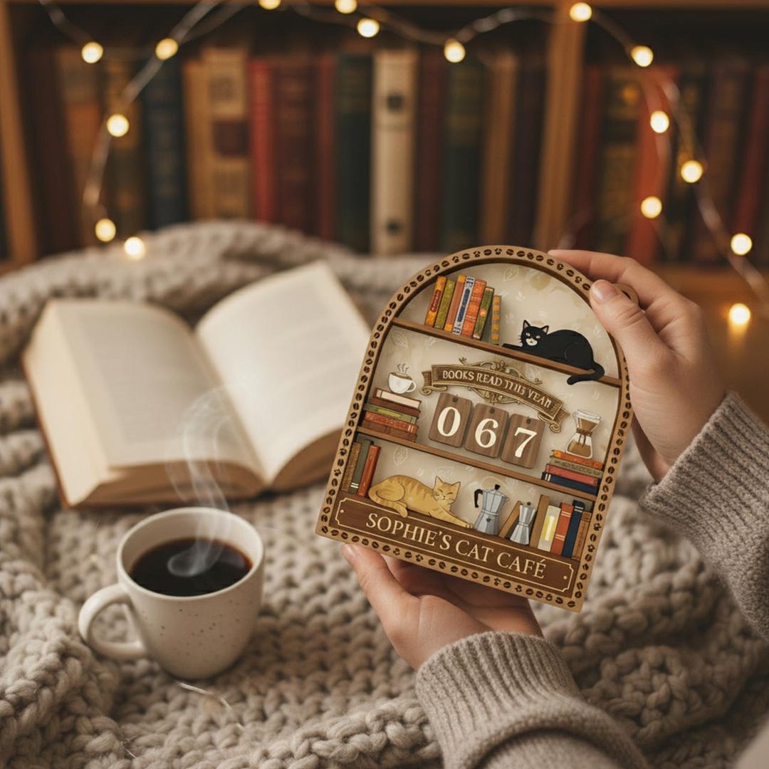 Custom Books Read This Year Sign, Personalized Reading Tracker Plaque ...