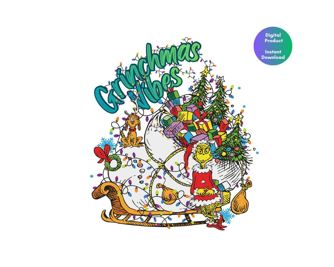 Grinchmas Png, Mean Green Character PNG, Christmas Movie Png, Xmas ...