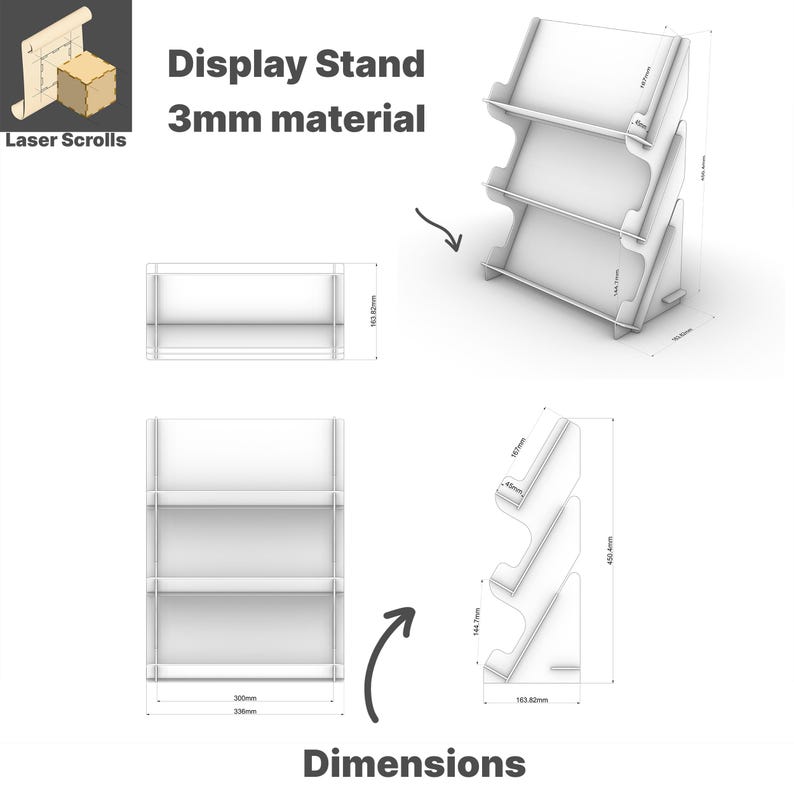 Display Stand Laser Cut File | Vector File for Exhibition Retail ...