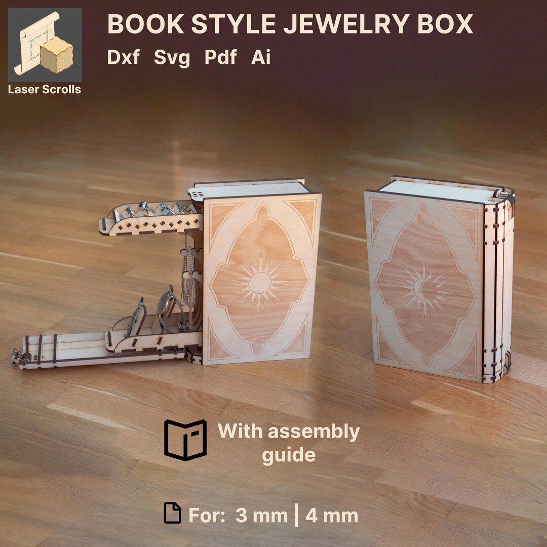 Jewelry Box - Digital File for Laser Cutting, 3mm 4mm Plywood | Old ...