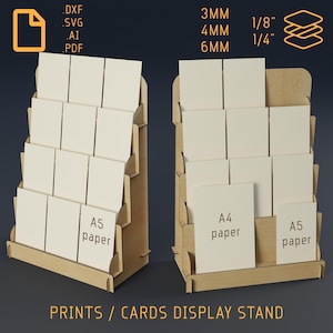 Card Display Stand | Digital Download Laser Cutting | 3mm 4mm 6mm, 1/4 ...