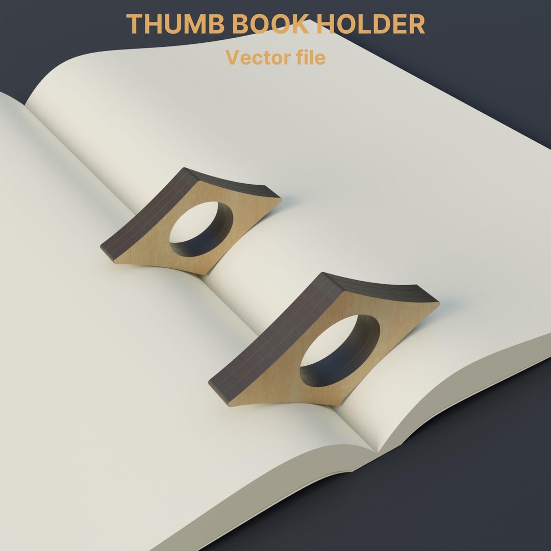 Thumb Book Holder | Vector Files for Laser Cutting | Dxf Pdf Ai Svg ...