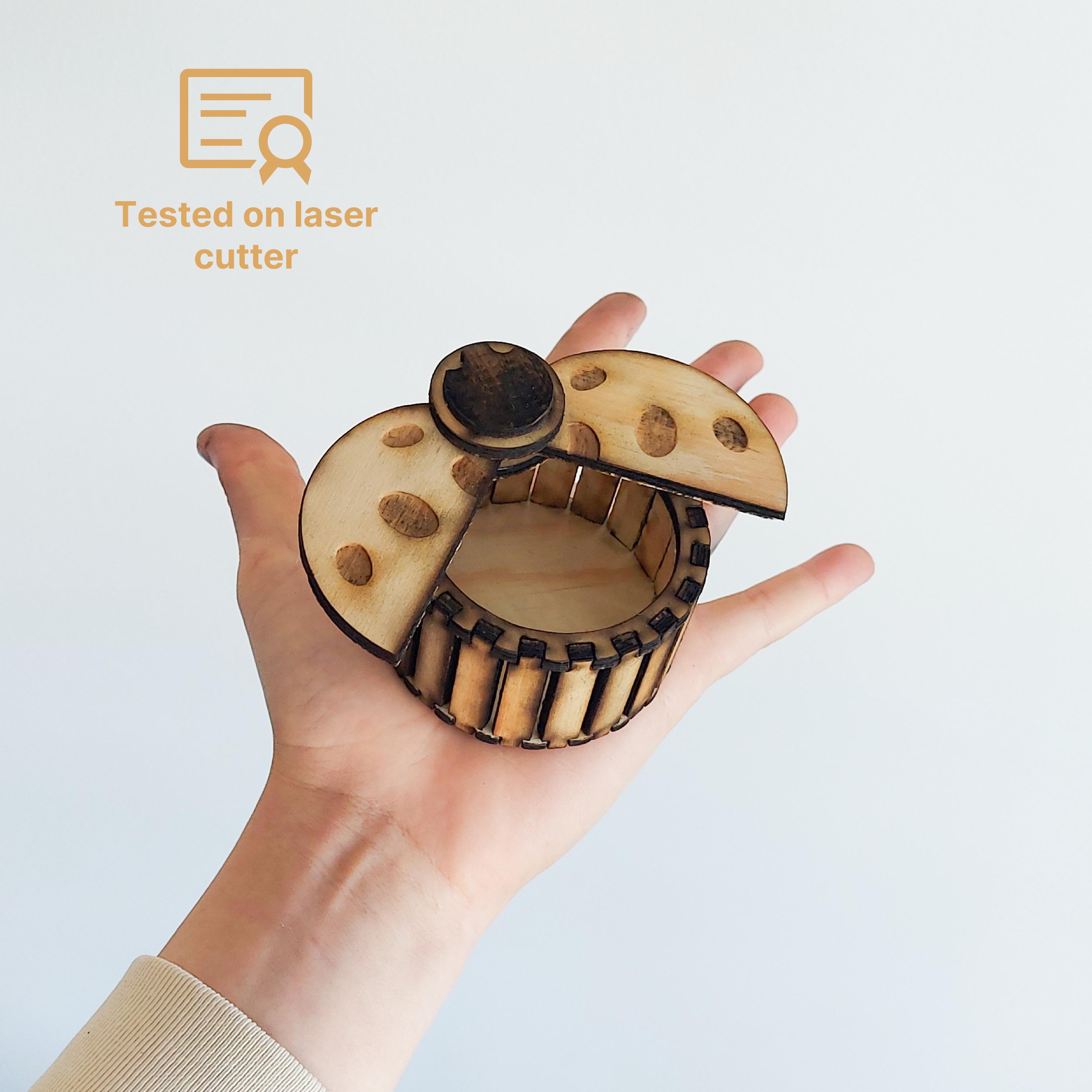 Ladybug Box Digital Laser Cut File | Ladybird Trinket Box Hinged Lid ...