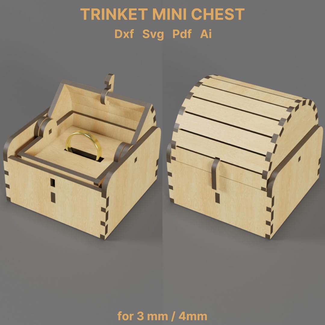 Mini Chest Box - Digital Download for Laser Cutting, Trinket Jewelry ...