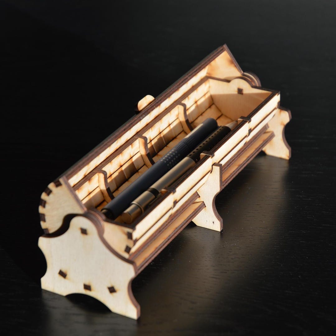 Pencil Case Box With Slider | Digital Download File for Laser Cutting ...