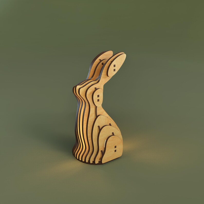 Bunny S - Laser Cut Files, 3mm | Spring Laser Cutting, Rabbit 3d ...