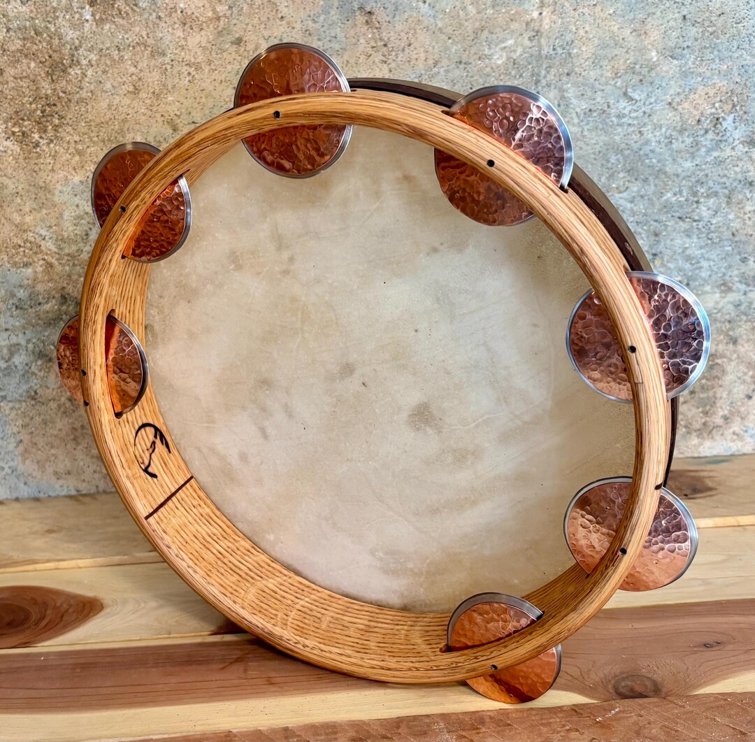 25.4cm (10”) Handmade Tambourine Tamburello/steam Bent Ash/hand Forged ...