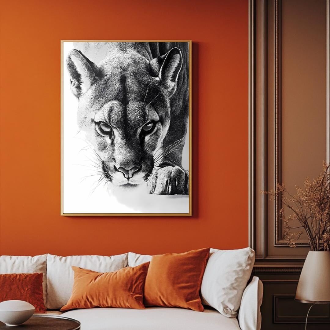 Puma Pencil Drawing – Digital Sketch Print – 1 Print 6 Sizes - Etsy