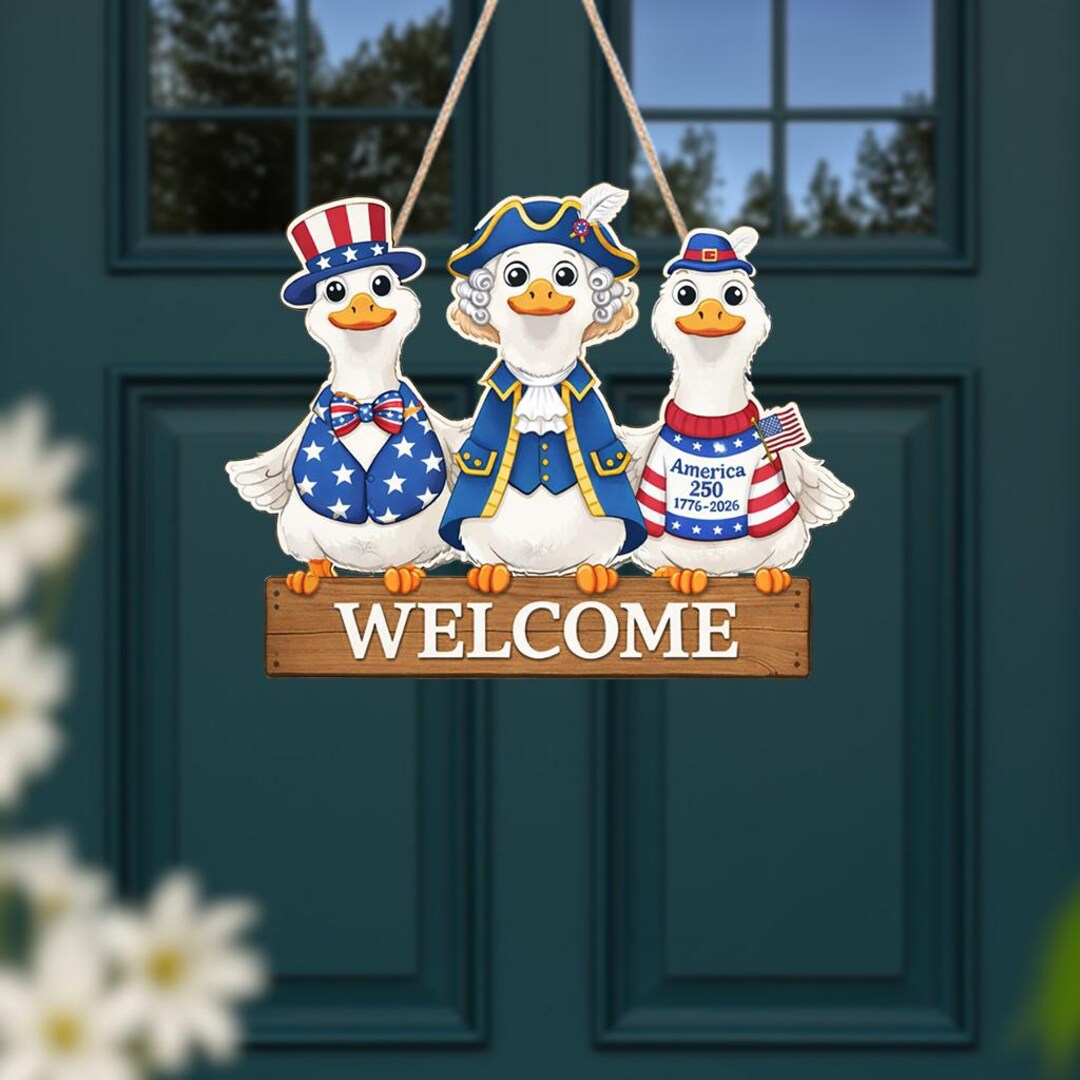 Personalized Patriotic Ducks Welcome Sign Custom American Heritage ...