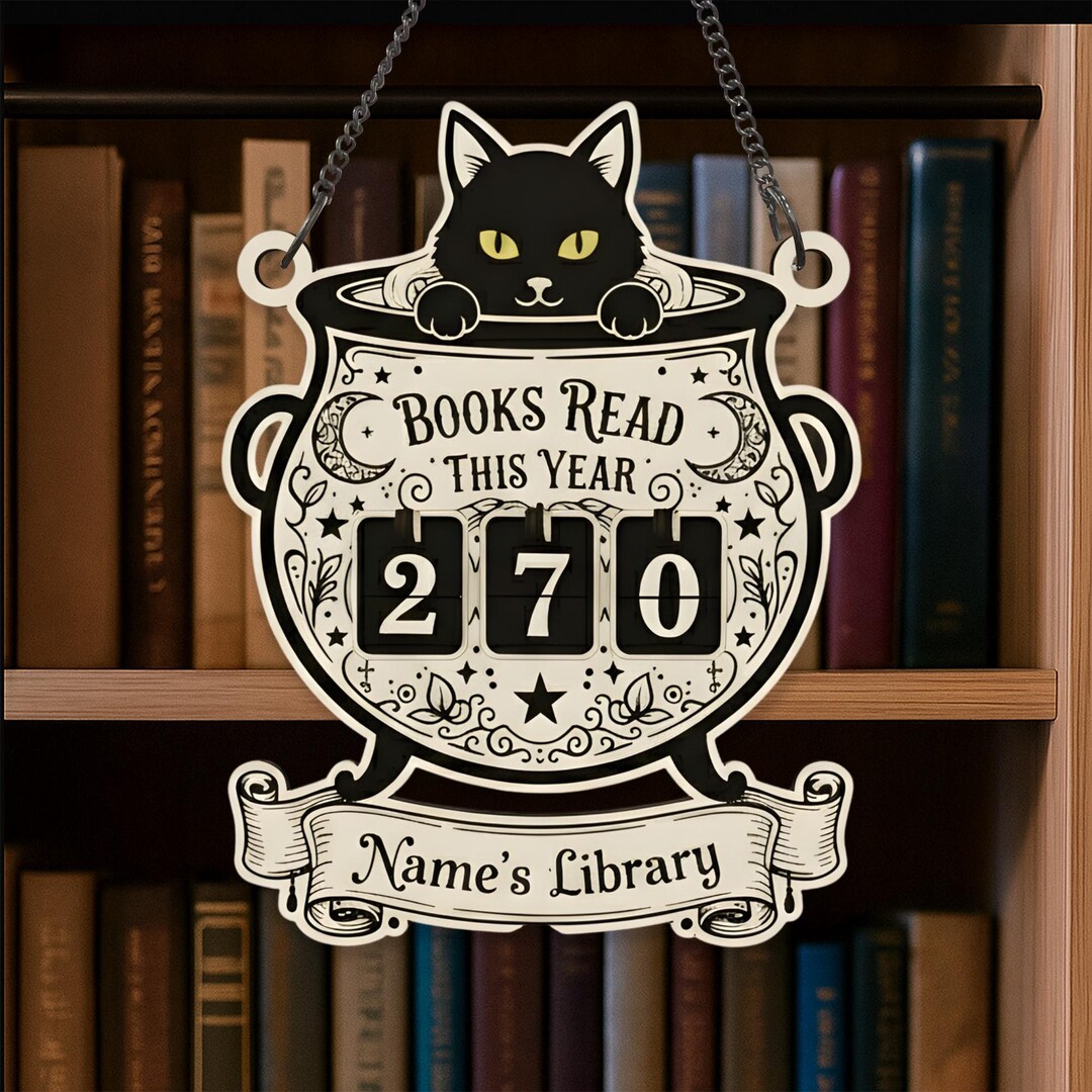 Custom Engraved Cauldron Book Sign, Gothic Library Decor, Unique Gift ...