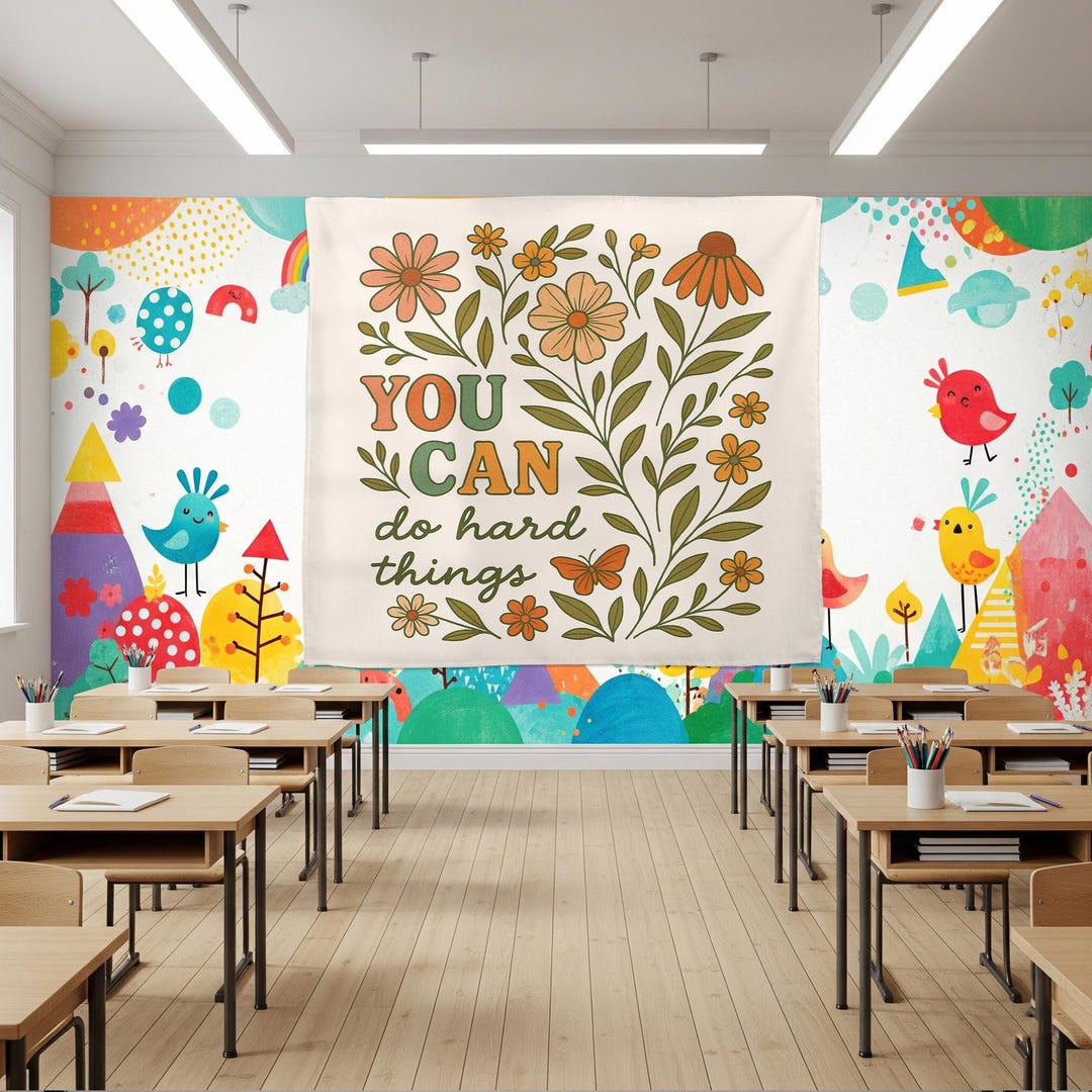 You Can Do Hard Things Tapestry, Classroom Wall Decor, Back to School ...