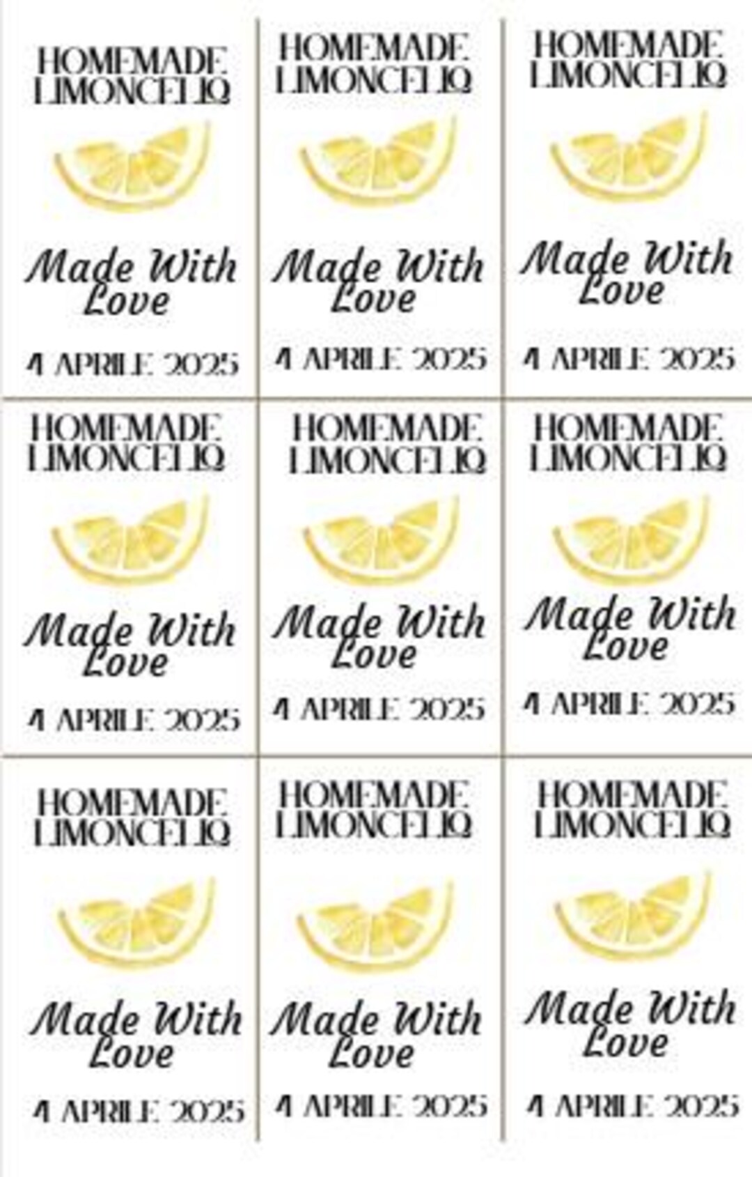 Customizable 'homemade Limoncello' Labels/ Sticker/ Logos Template - Etsy