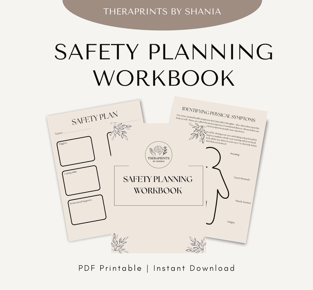 Safety Plan Workbook, Crisis Plan, Mental Health Tools, Therapy ...
