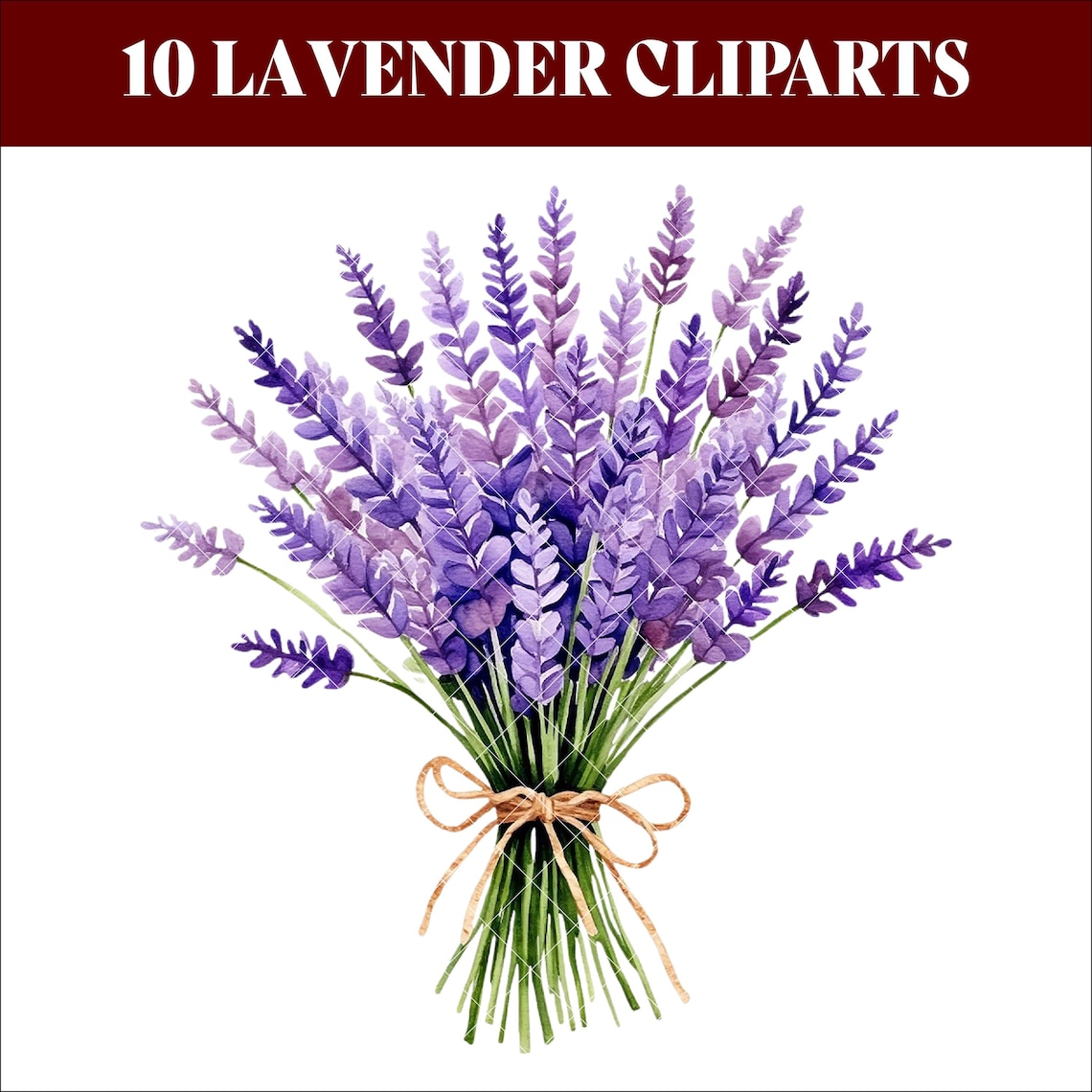 Lavender Clipart PNG, Watercolor Lavender Bundle, Floral Bouquets ...