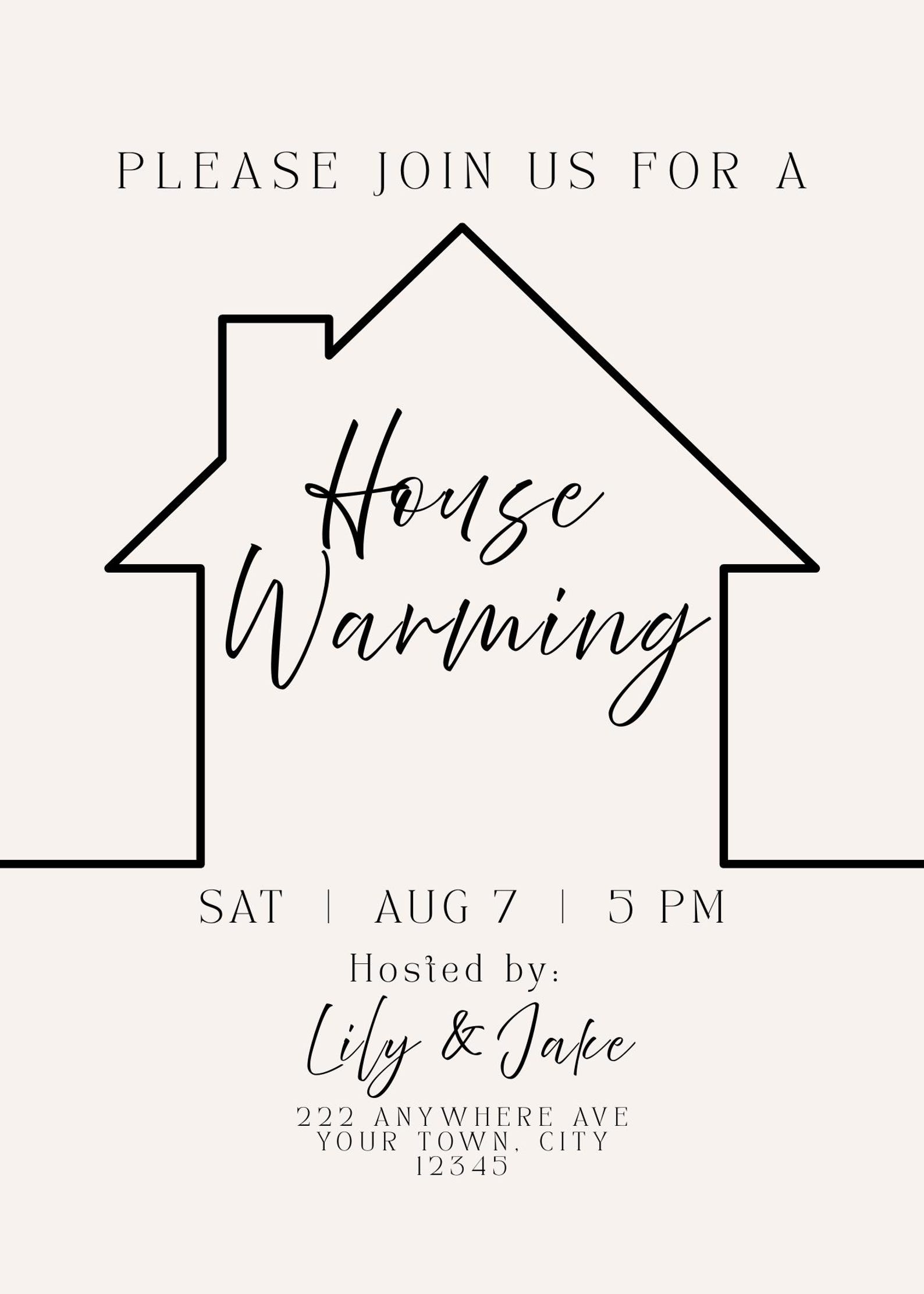 Editable House Warming Invitation, Minimal, Modern Digital Invite - Etsy