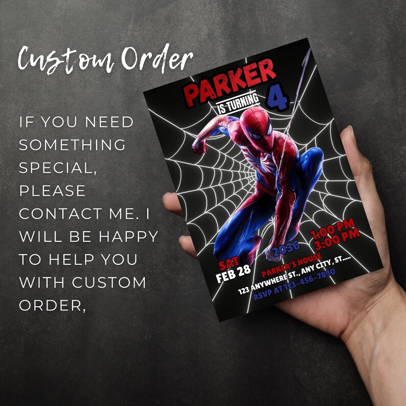 Spider Man Invitation, Spider-man Boys Birthday Party Digital ...
