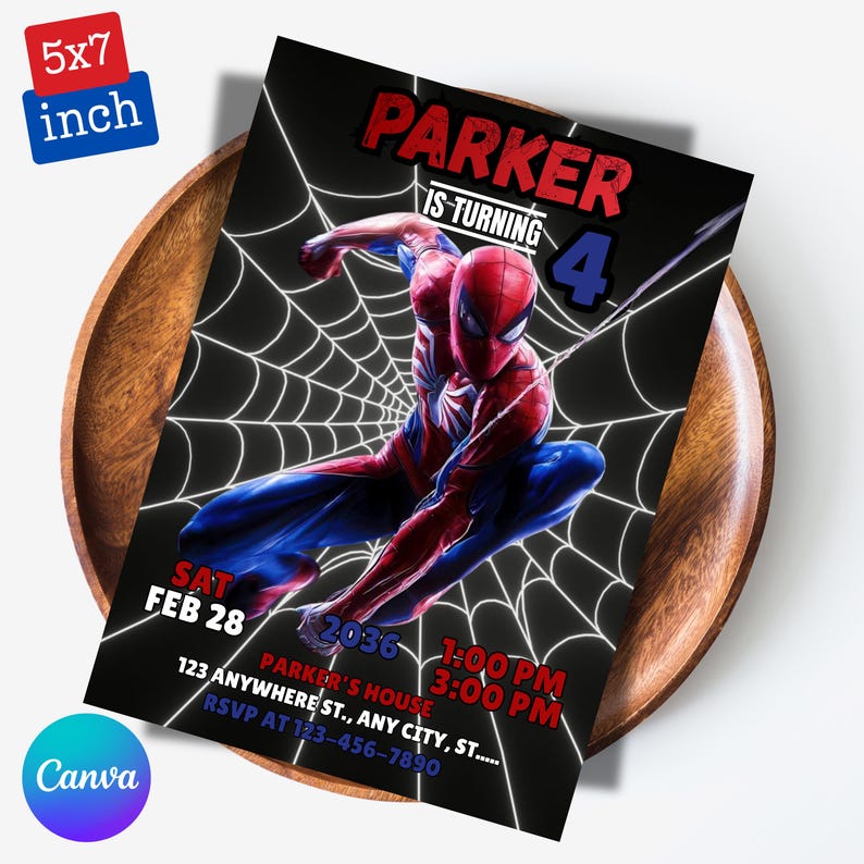 Spider Man Invitation, Spider-man Boys Birthday Party Digital ...