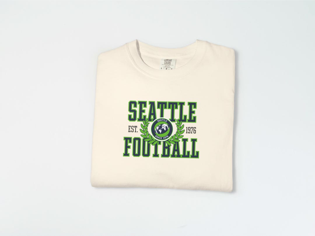 Seattle Football Shirt | Comfort Colors 1717 | Vintage Collegiate Crest ...