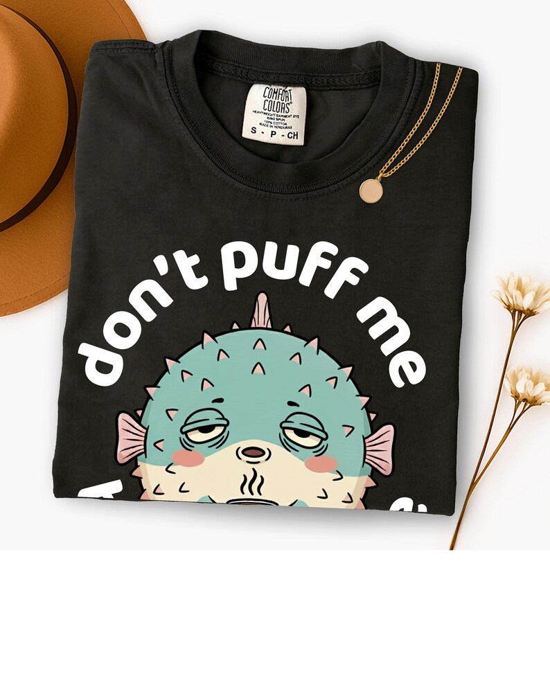Funny Coffee Shirt | Kawaii Pufferfish (blowfish) Tee | Cute Fish ...