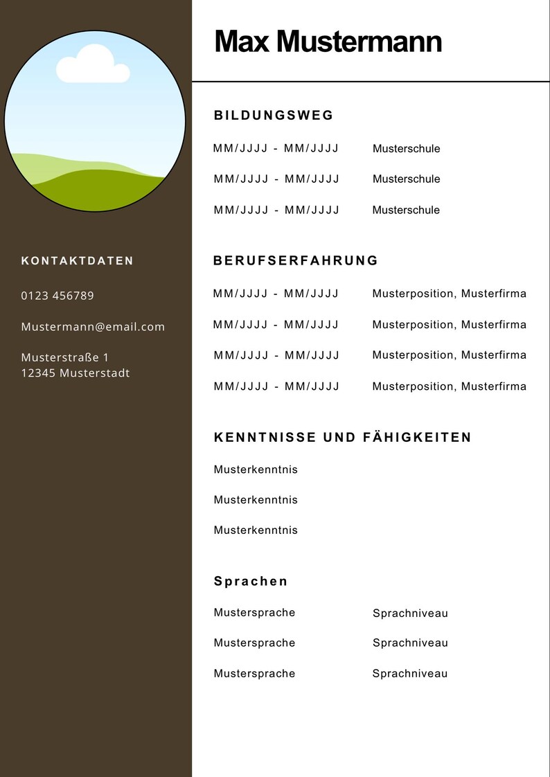 German CV Template - Canva CV - Modern & Editable - Application Design ...