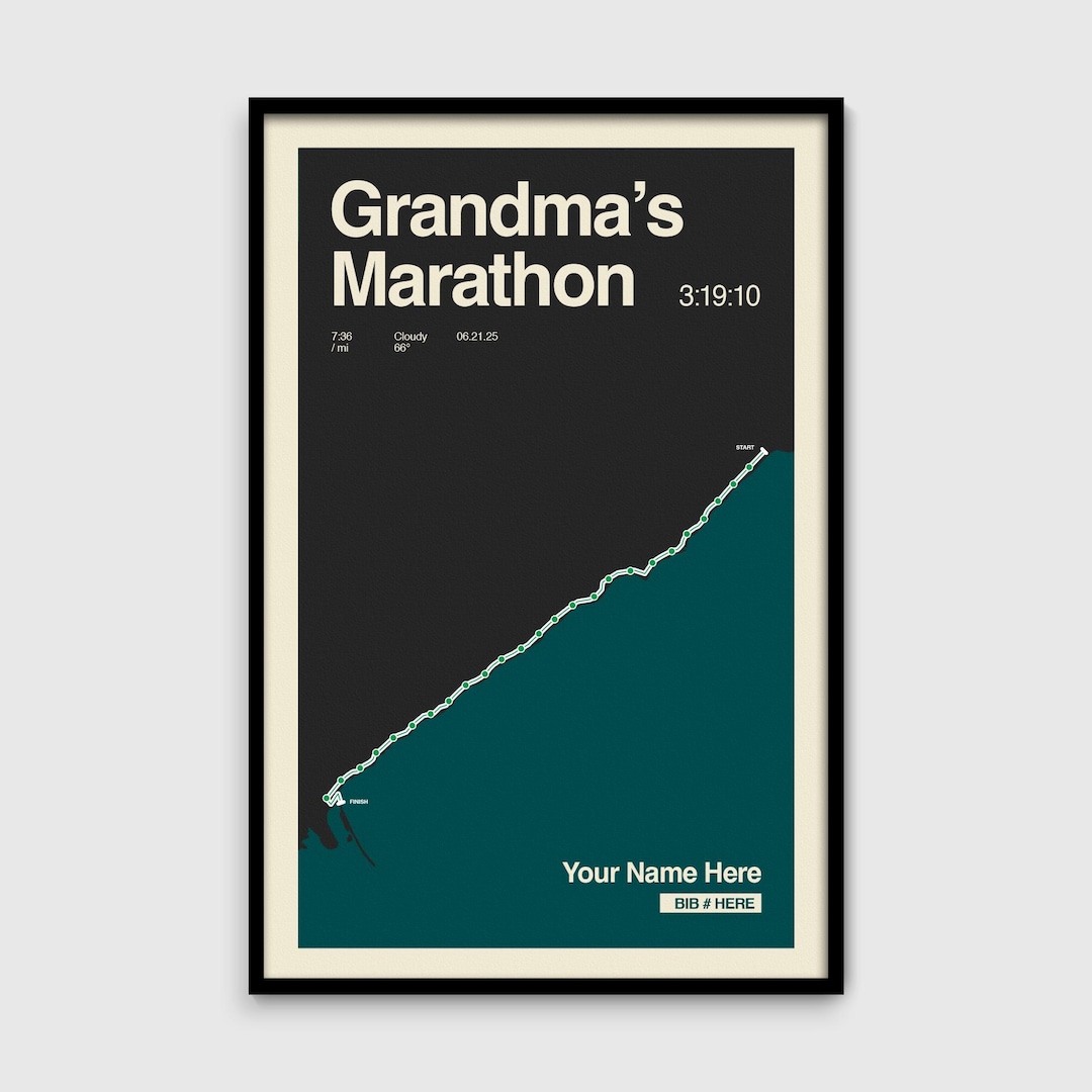 Custom Grandma's Marathon Poster | Personalized Marathon Race Map ...
