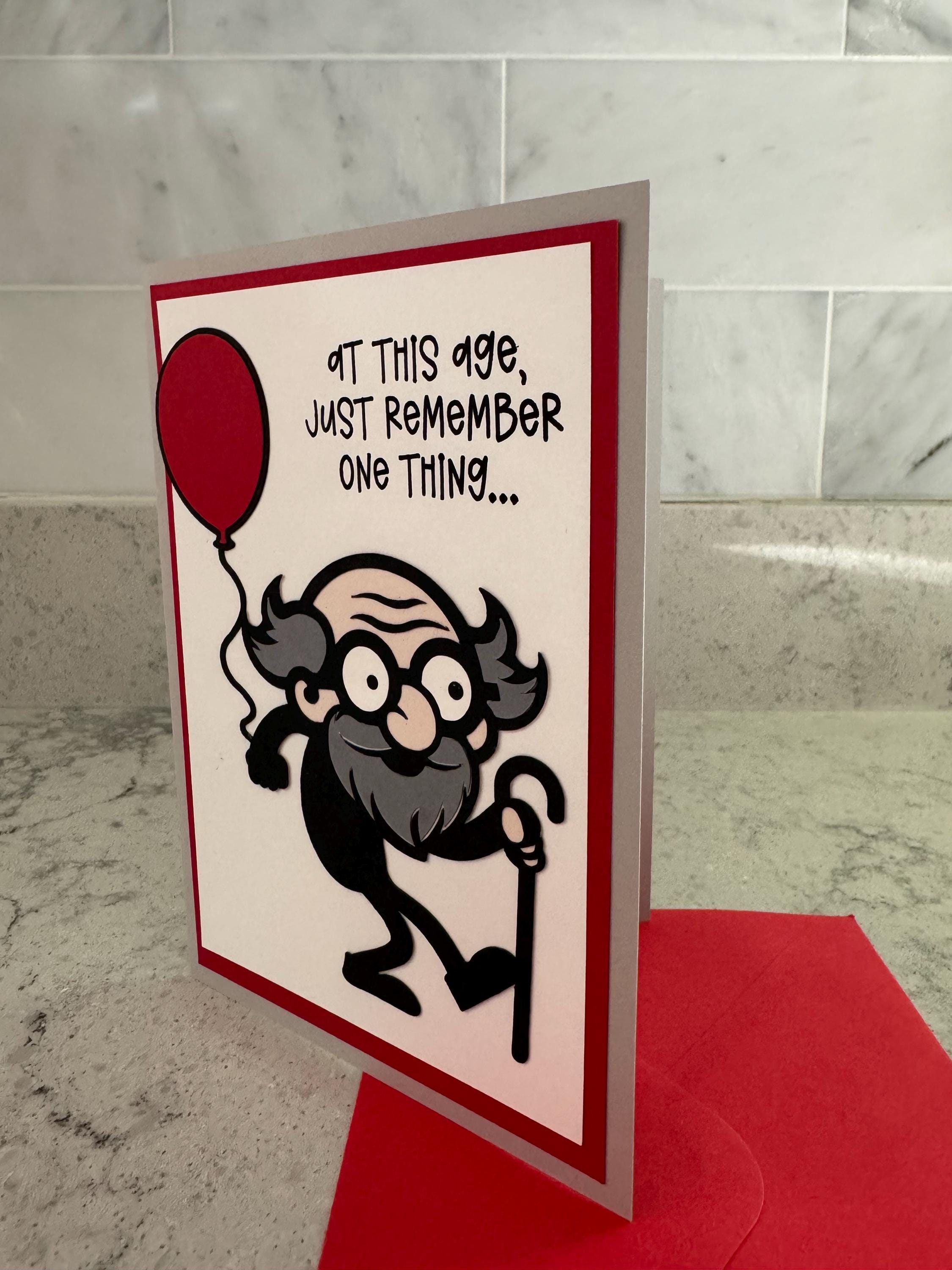 Funny Old Man Birthday Card – Handmade Humorous Greeting - Etsy