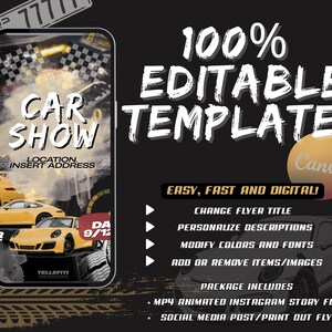 Car Show Flyer Animated Template - Etsy
