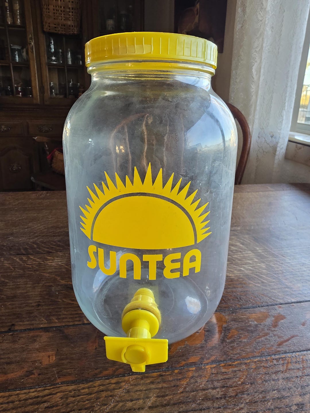 1970's Vintage Sun Tea SUNTEA 1 Gallon Glass Jar Dispenser With Lid ...