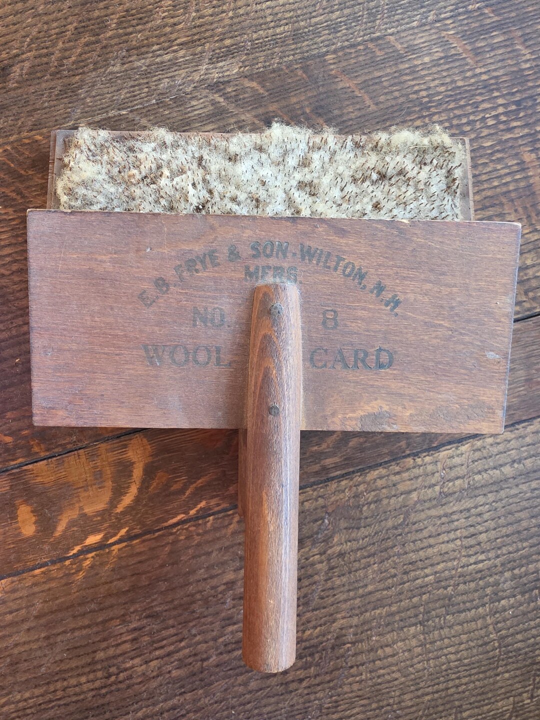 Pair of Wood Wool Carding Tool Paddles Brushes Antique Decor Primitive ...