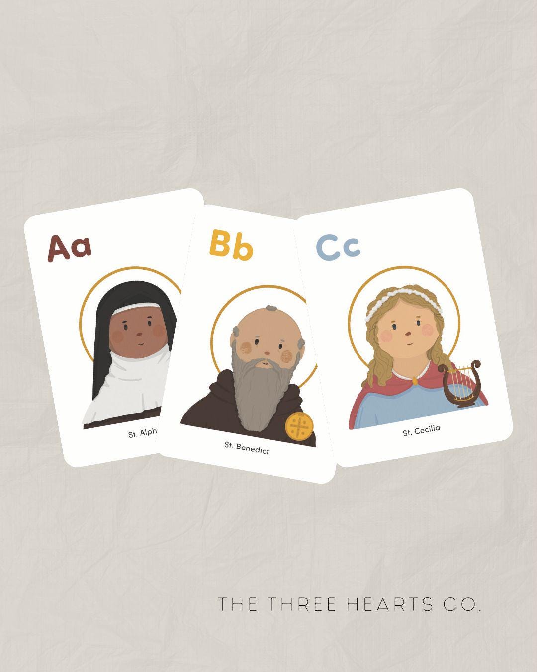A-Z Alphabet Saint Cards | Printable Digital File - Etsy