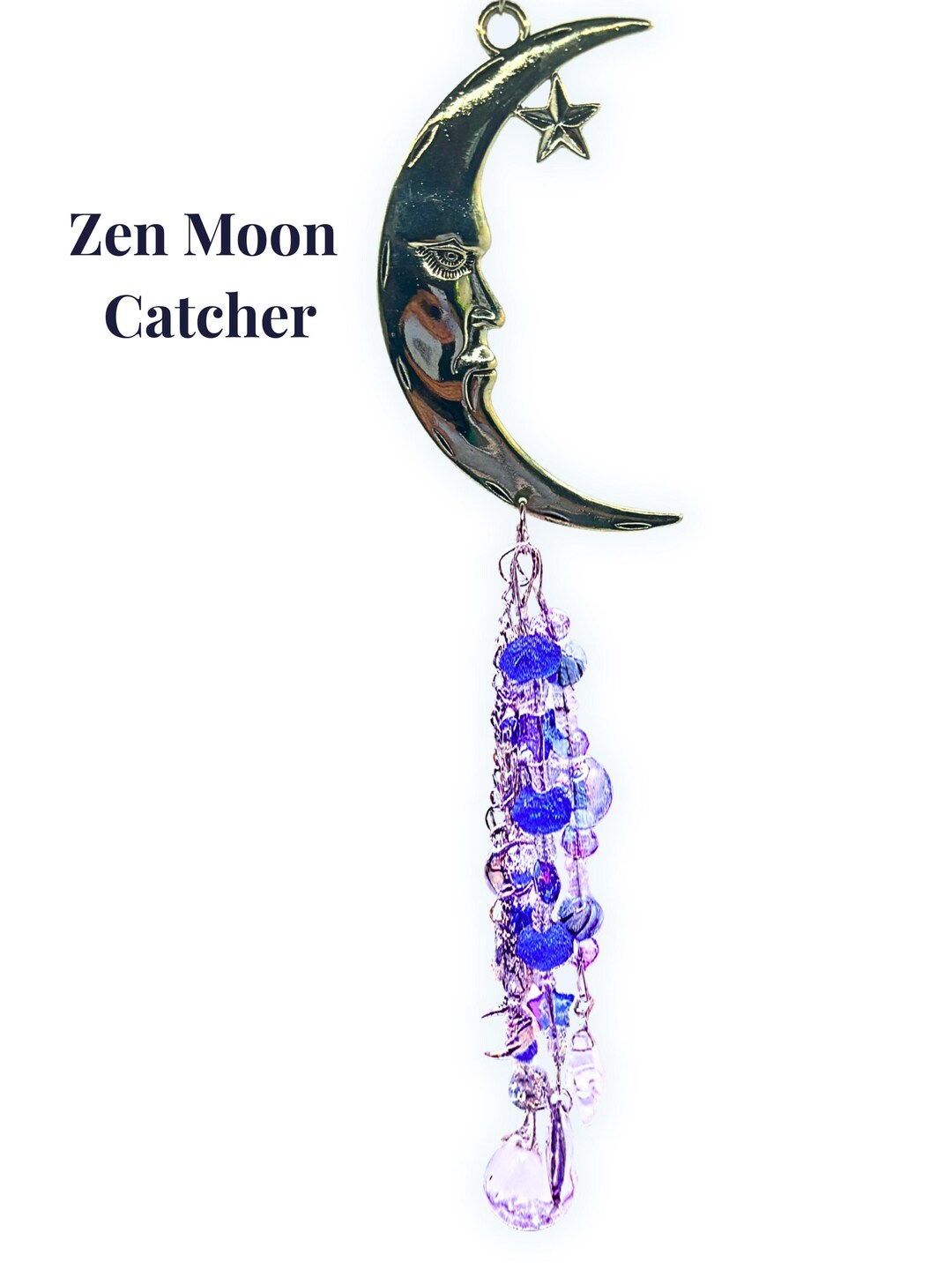 Moon Crystal Suncatcher: Crescent Moon Window Hanging, Boho Prism Light ...