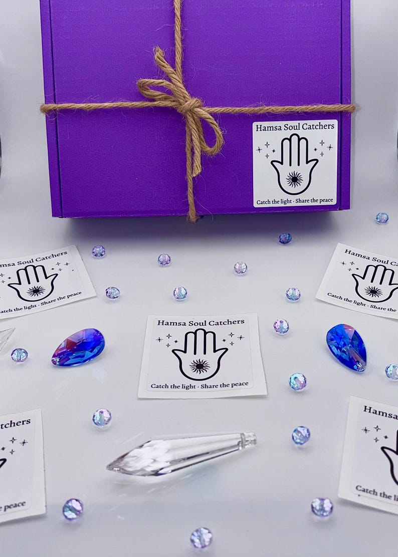 Moon Crystal Suncatcher: Handmade Boho Window Prism Blue - Etsy