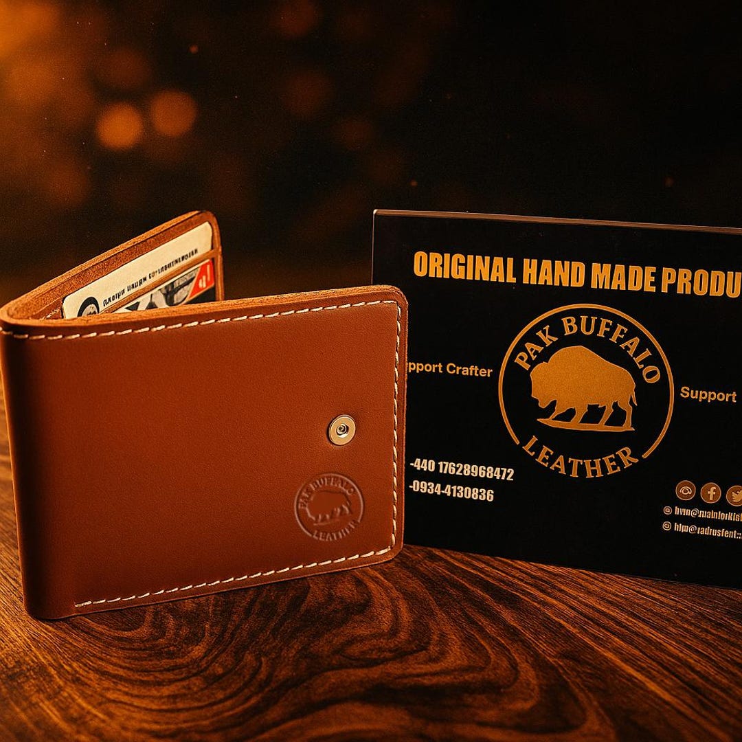 Customizable Genuine Buffalo Leather Wallet Brown & Black - Etsy
