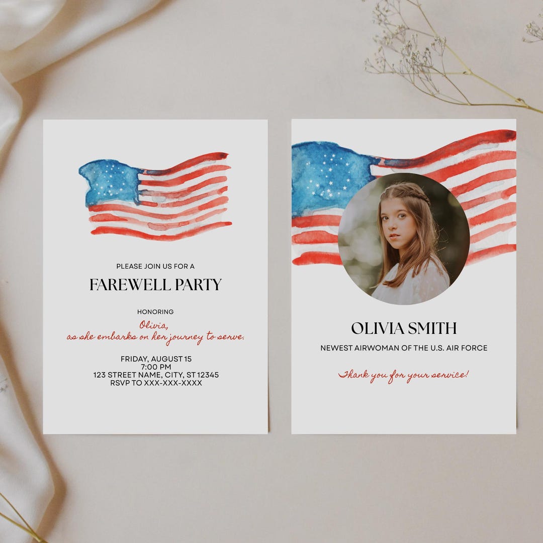 Military Farewell Invitation, Bootcamp Send-off Party, Editable ...