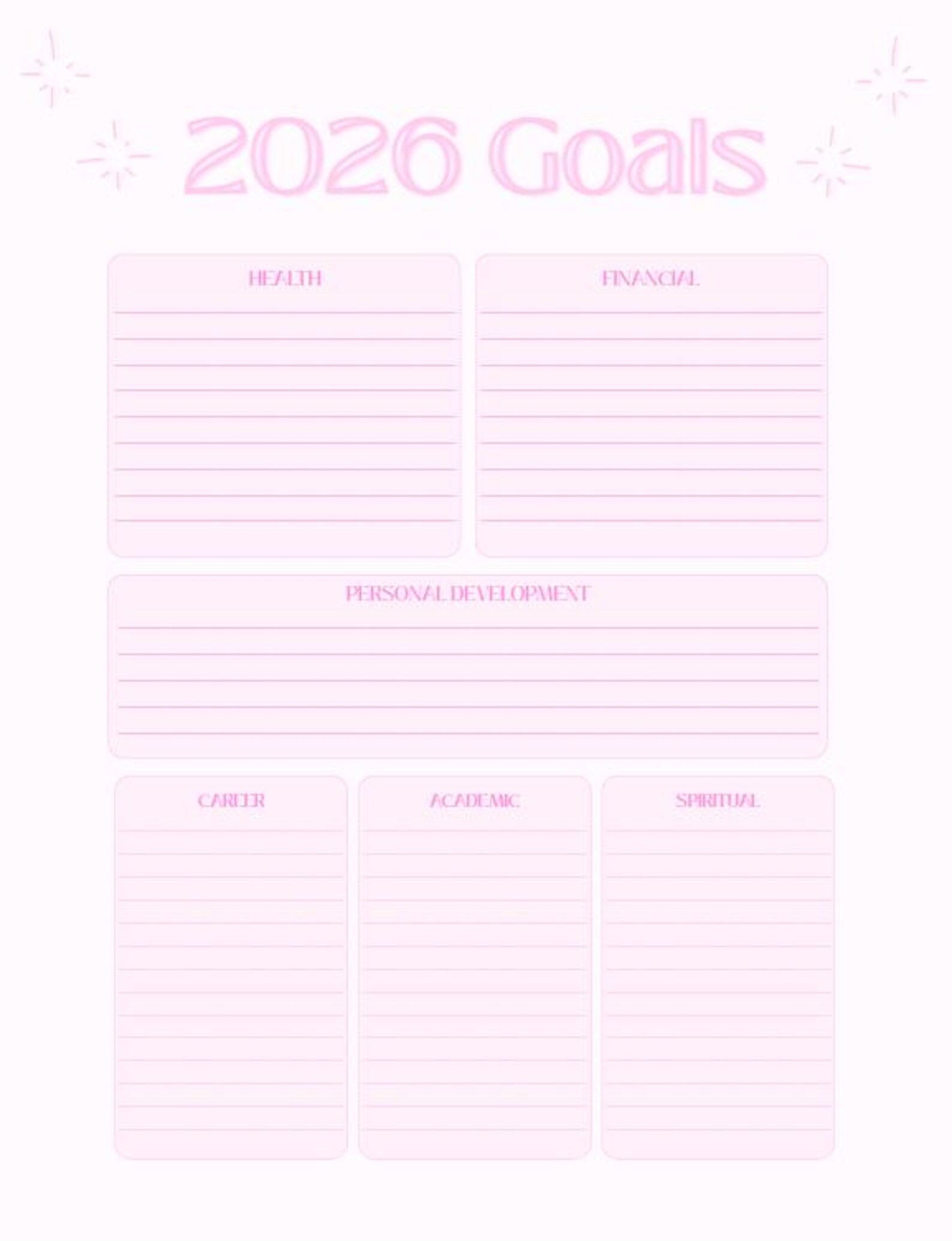 2026 Goals Planner/tracker PINK - Etsy