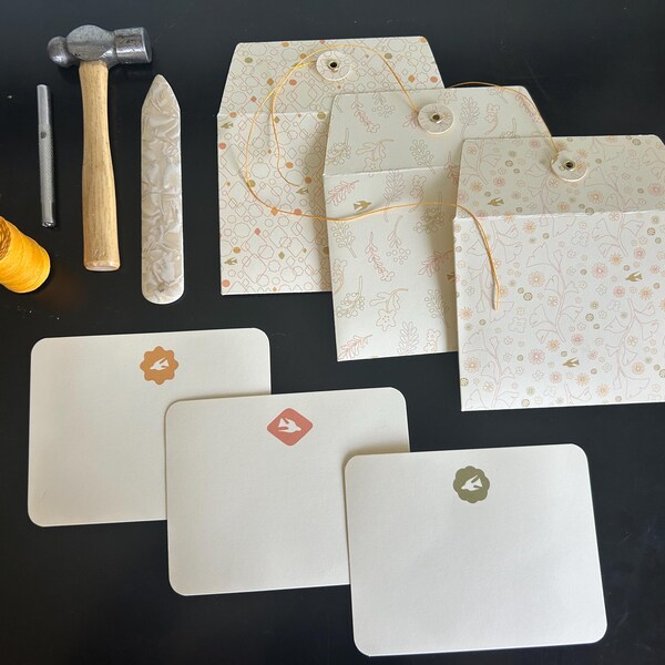 String and Button Envelopes - Etsy