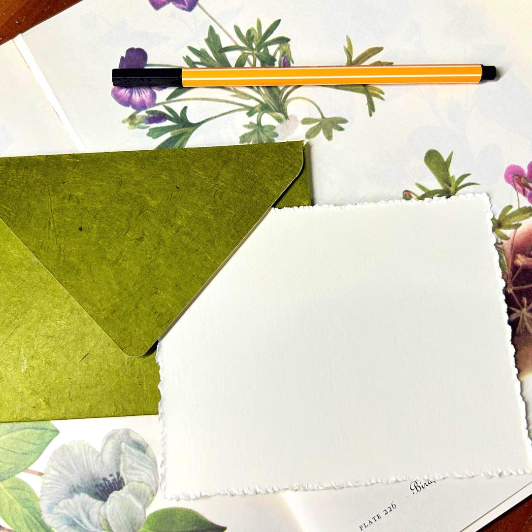 Handmade Lokta Envelopes + Deckled Notecards (set of 4) | A2 | Mohawk ...