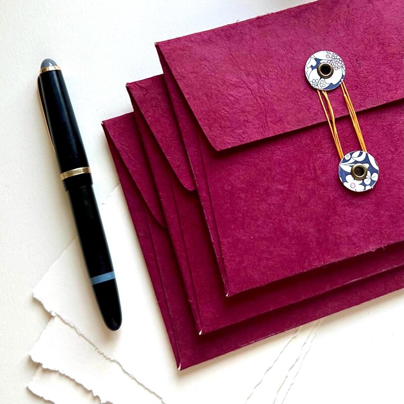 String and Button Envelopes - Etsy