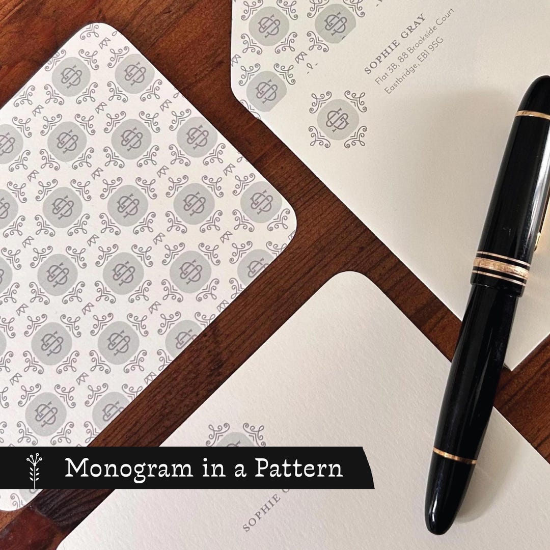 Personalized Monogram Stationery Set No. 3 | Handmade Envelopes ...