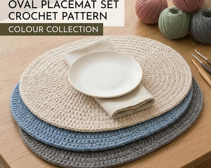 Patroon ovaal gehaakt placemat voor beginners | Boerderijtafeldecor pdf ...