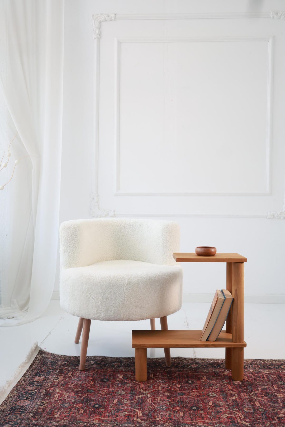 Wooden Sofa Side Coffee Table - Narrow Side Coffee Table-two-storey ...