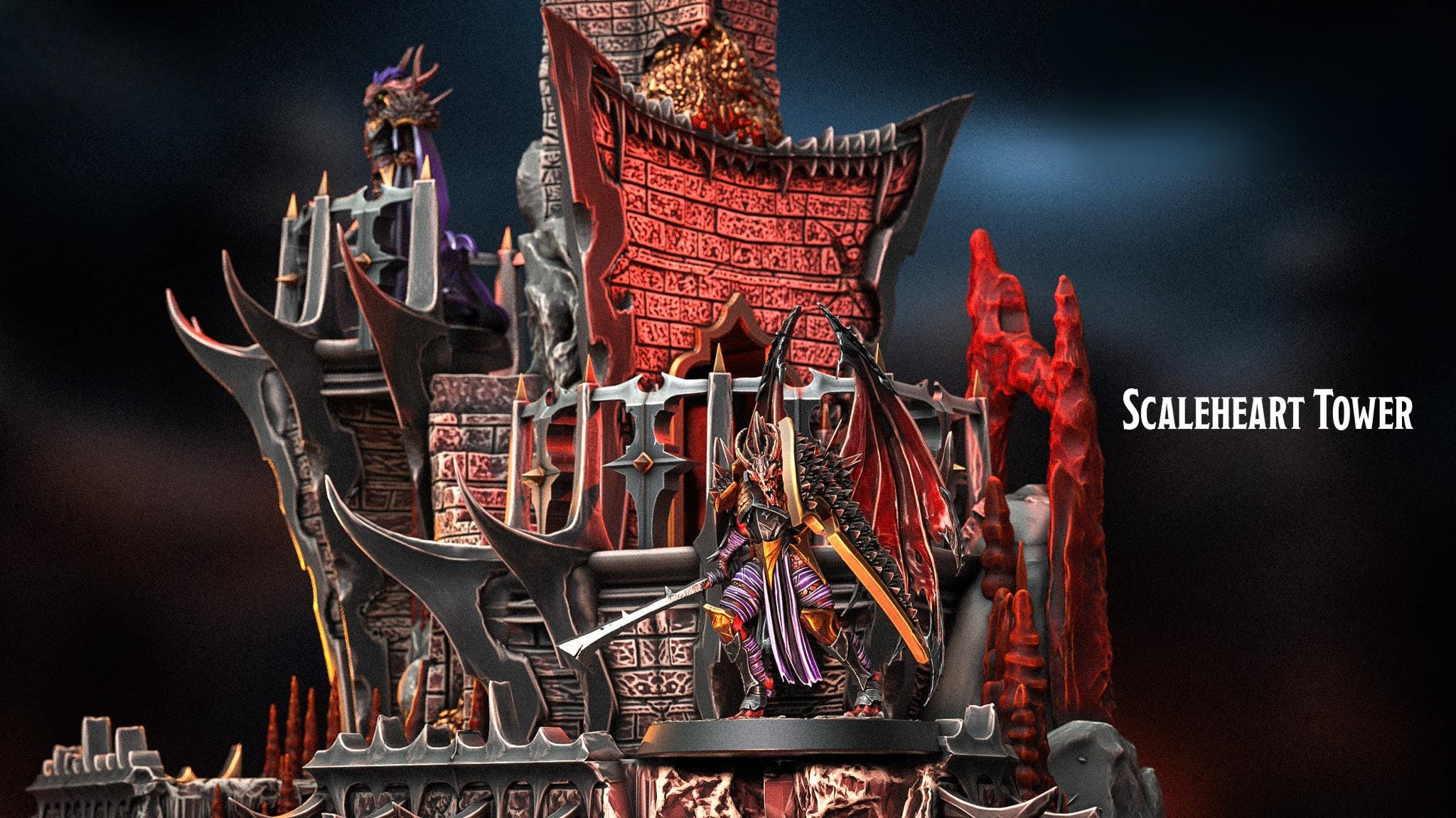Scaleheart Tower – Infernal Fortress Centerpiece for Fantasy Wargaming ...