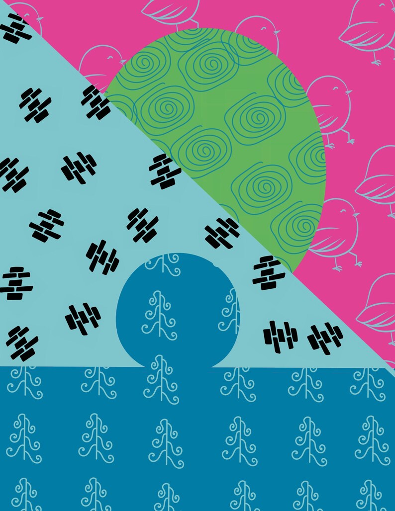Bold & Retro Printable Papers - 5 Funky Abstract Backgrounds for ...
