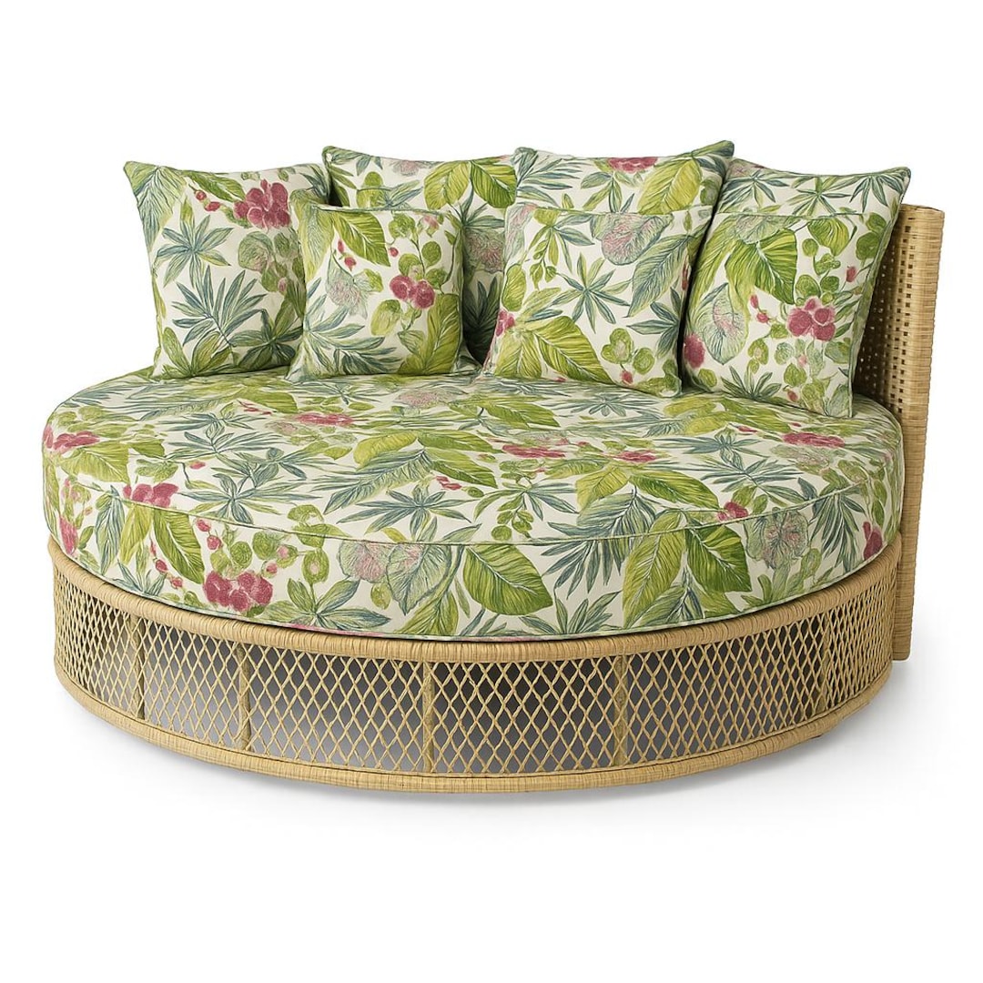 Custom Round Daybed Cushion Cover: Durable Outdoor Lounge, UV Resistant ...