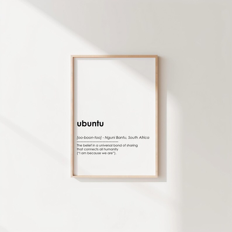 Ubuntu Definition Print: Minimalist Inspirational Wall Art (digital ...