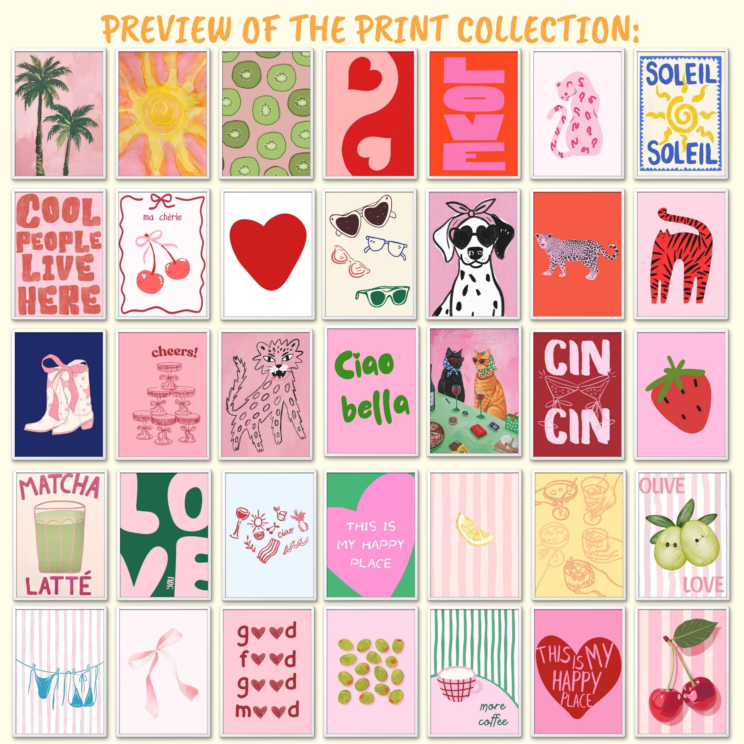 200 Preppy Gallery Wall Art Prints | Retro Eclectic Decor (digital ...