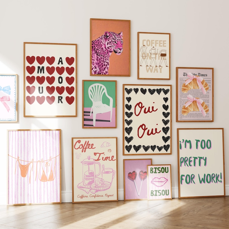 Preppy Poster Set – 100 Piece Dorm Room Wall Art (digital Download) - Etsy