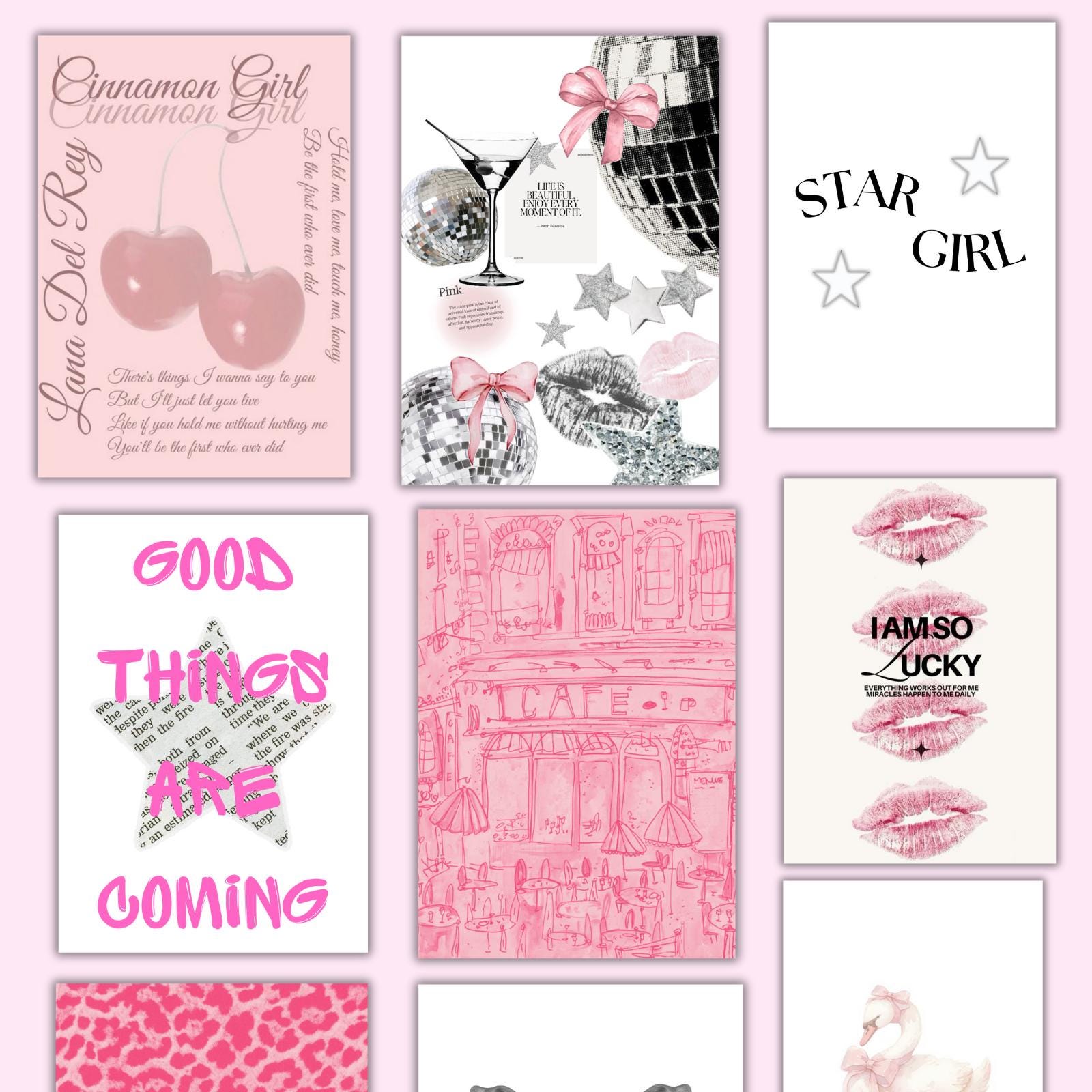 110 Coquette Pink Aesthetic Posters | Vintage-inspired Wall Collage Kit ...