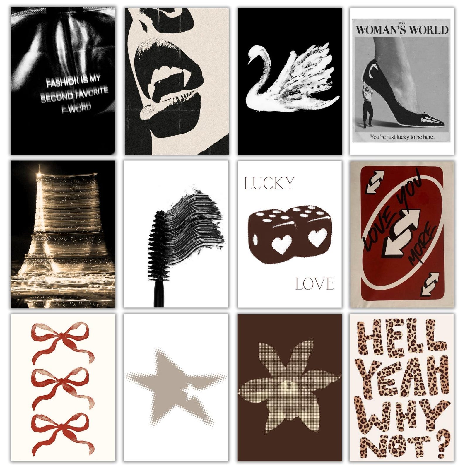70 Y2K Fashion Poster Set: Leopard, Glamour, and City Prints - Etsy